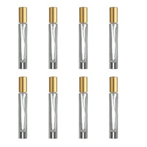 8 pcs mini empty atomizer bottle, 10ml cylinder shape sprayer, refillable glass mist spray bottle