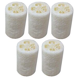 vmree premium natural egyptian shower loofah sponge, large exfoliating shower loofa body scrubbers buff away dead skin, natural bath and body sponge, loofah back scrubber (5pcs, white)