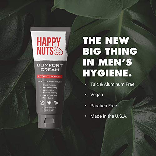 Happy Nuts Comfort Cream Ball Deodorant for Men and The Ballber Groin Hair Trimmer by Happy Nuts