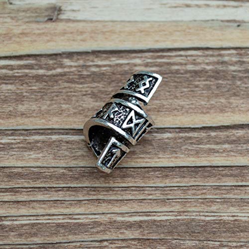 Viking Rune Beard Bead Coil Set (4-Pack) - Norse Rings for Hair, Dreads & Beards