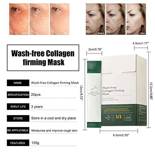 Lamvpker 20 Pack Collagen Face Mask Skin Care,Face Pack For Glowing Skin Self Home Care Face Facial Mask with Portable Packaging Korean facial Masks For Women and Men