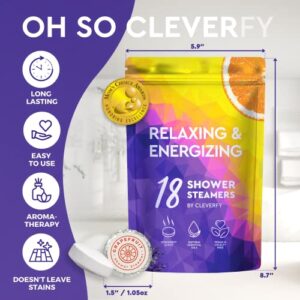 Cleverfy Shower Steamers Pack of 18 and Pack of 6: Citrus & Lavender and Variety Pack Bundle. Shower Bombs with Essential Oils.