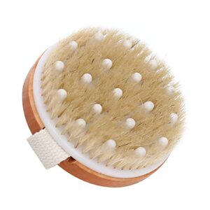 ingvy dry brushing body brush natural bristle bath brush exfoliating wooden body massage shower brush spa woman man skin care dry body brush