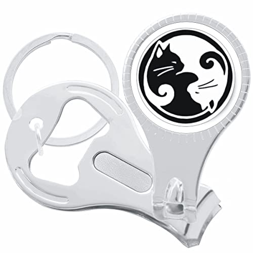 Yin Yang Cats Nail Clippers Plus Bottle Opener Keychain