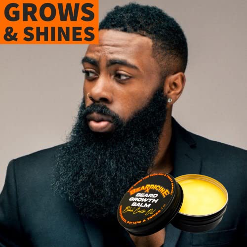 Beardicine Soft Beard Growth Balm, Deep Conditioning with Black Castor Oil, Kumquat and Shea Butter