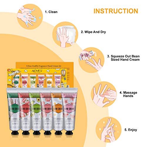 Hand Cream Set, Moisturizer Plant Fragrance Hand Lotions for Hand Care, Hand Lotion Enriched with Plant Essence More Conducive to Repair Anti Aging Anti Chapping, 30ml/Piecse (6 Pack)