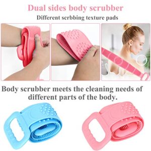 Back Scrubber for Shower，Lengthen Body Brush Exfoliating Loofah Brush Bathing Tool for Men Women,Hygienic Easy to Clean,Improves Blood Circulation and Skin Health(Pink)