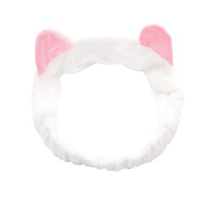 iregina wavy hair band men spa headband for washing face makeup headband skin care headband cat ears headband (white, one size)