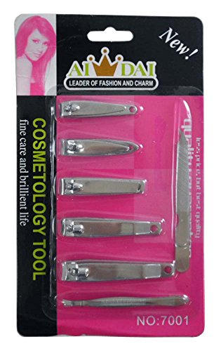 Hawk 7 Piece Cosmetology Set with Nail Clippers, Cleaner, File and Tweezers - B8506-YW