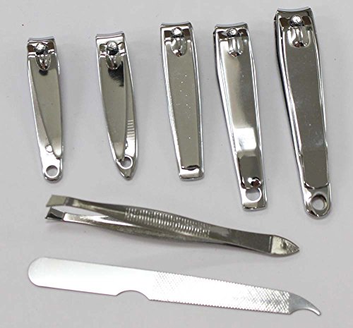 Hawk 7 Piece Cosmetology Set with Nail Clippers, Cleaner, File and Tweezers - B8506-YW