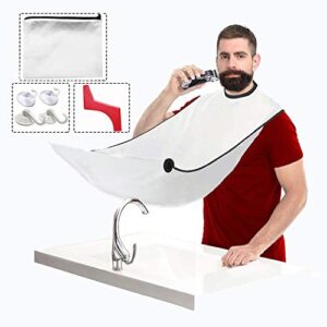 beard catcher bib & beard shaping tool,beard shaper guide template with beard apron cape and zipper storage bag to catch clippings makes grooming your beard easier and eliminates cleanup hassles