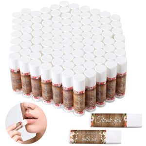 100 pcs wedding lip balm bulk jasmine lip balm bridal shower favors floral moisturizing lip balm thank you for celebrating with us gifts for wedding bridal birthday party guests gift baskets