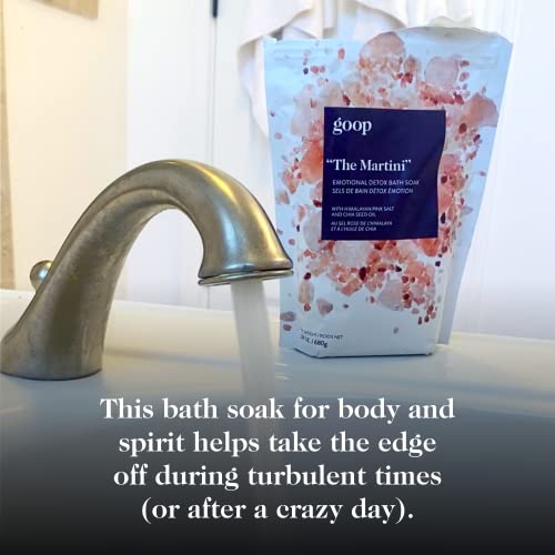 goop “The Martini” Bath Soak | Relieves Stress & Relaxes The Neck & Shoulders | Infused with Himalayan Pink Salt | 24 oz | Paraben and Silicone Free