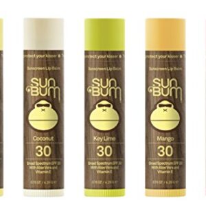 Sun Bum Sunscreen Lip Balm, SPF 30 Variety Pack, Coconut, Pomegranate, Mango, Key Lime, Banana