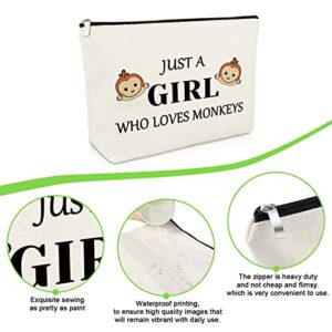 Funny Monkey Gifts for Girls Makeup Bag Animal Lover Gifts for Women Monkey Lover Gifts Birthday Gifts for Best Friend Sister Teen Cosmetic Bag Monkey Themed Gift Pouch Christmas Thanksgiving Gifts