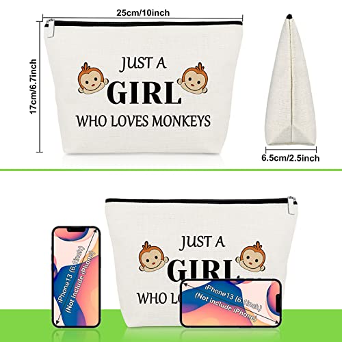 Funny Monkey Gifts for Girls Makeup Bag Animal Lover Gifts for Women Monkey Lover Gifts Birthday Gifts for Best Friend Sister Teen Cosmetic Bag Monkey Themed Gift Pouch Christmas Thanksgiving Gifts