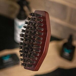 Volt Octo Beard Brush for Men - 100% Natural Pearwood and Real Boar Bristles - Medium Hardness - Untange and Combs - Men's Hair and Beard Styling Products