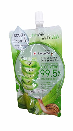 3 Packs of Smooto Aloe-E Snail Bright Gel. (50 ml./ pack). No alcohol.