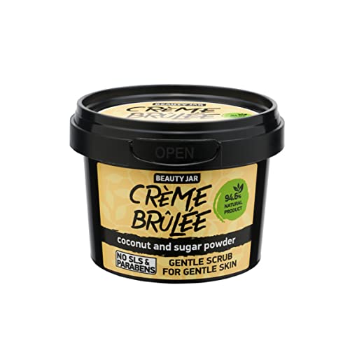 Beauty Jar Crème Brulee Gentle scrub for gentle skin with coconut oil, coconut and sugar powder., 4.23 Oz(120g)