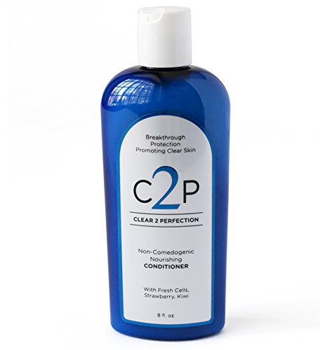 Non-Comedogenic Hair Conditioner for Blemish Free Skin by Clear 2 Perfection with Fresh Cells Strawberry and Kiwi Suspensions. Hair Conditioner for Acne. Made in USA