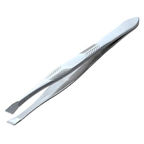 Silver Tone Stainless Steel Long Tweezers for Eyebrows 3.5 Inches Nice and Deft