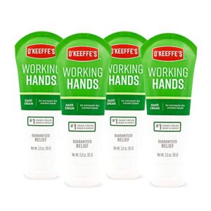 o’keeffe’s k0290004-4 working hands hand cream tube (4 pack), 3 oz