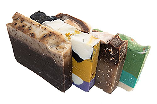 Morning Energy Soap Collection - 4(Four) 2Oz Guest Bars, Sample Size Soap -Natural Handmade Soaps for Fresh Morning Shower. Oatmeal Honey, Green Tea, White Tea, Coffee Soap - Falls River Soap Company