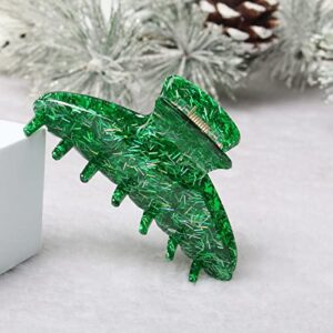 Christmas Hair Claw Clips for Women Girls Green Gold Hair Clips Cute Rhinestone Red Hair Claws Christmas Hair Accessories