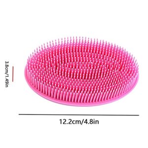 INGVY Dry Brushing Body Brush Soft Silicone Body Brush Wash Bath Shower Exfoliating Skin Bath Shampoo Massage Brush Supplies (Size : Pink)