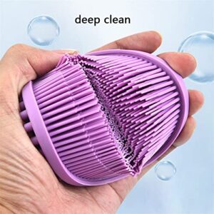 INGVY Dry Brushing Body Brush Soft Silicone Body Brush Wash Bath Shower Exfoliating Skin Bath Shampoo Massage Brush Supplies (Size : Pink)