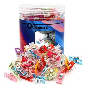 ottemax multipurpose sewing clips pack of 120, sewing accessories and fabric clips, quilting clips, assorted colors