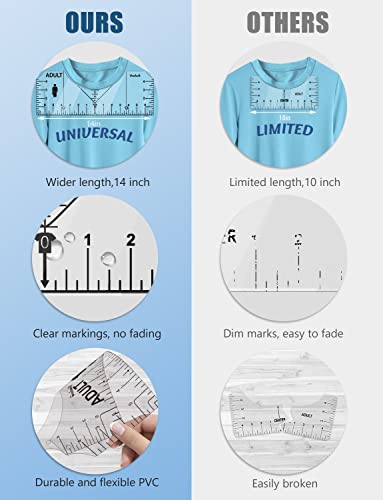 Tshirt Ruler Guide for Vinyl Alignment, T Shirt Rulers to Center Designs, Alignment Tool with Soft Tape Measure, Craft Sewing Supplies Accessories Tools for Heat Press HTV Heat Transfer Vinyl