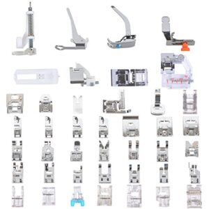 Sewing Machine Presser Feet Set 42 Pcs for Brother, Babylock, Singer, Janome, Elna, Toyota, New Home, Simplicity, Necchi, Kenmore, and Most of Low Shank Sewing Machines