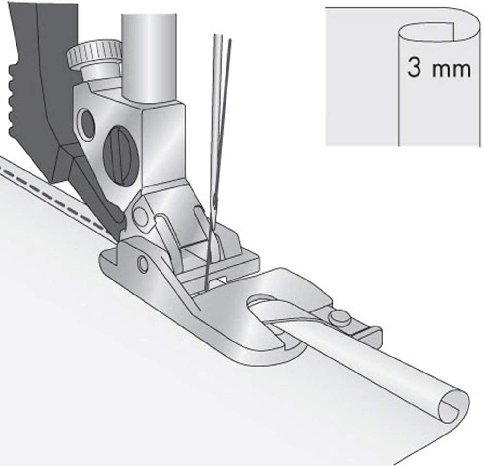 6 Sizes Rolled Hem Presser Foot, Wide Rolled Hem Foot Set & Narrow Hemmer Foot Set for All Low Shank Snap-On Singer, Brother, Babylock, Euro-Pro, Janome, Kenmore, White, Elna Sewing Machines