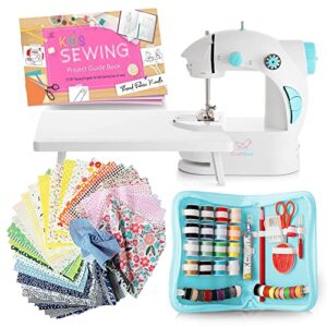 mini sewing machine for beginners, 122 piece kids sewing machine ages 8-12 with sewing kit for kids ages 8-12, portable sewing machines for kids, beginner sewing machine kit, diy sewing book & more