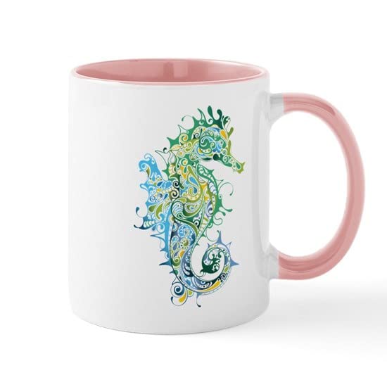 CafePress Paisley Seahorse Mugs Ceramic Coffee Mug, Tea Cup 11 oz