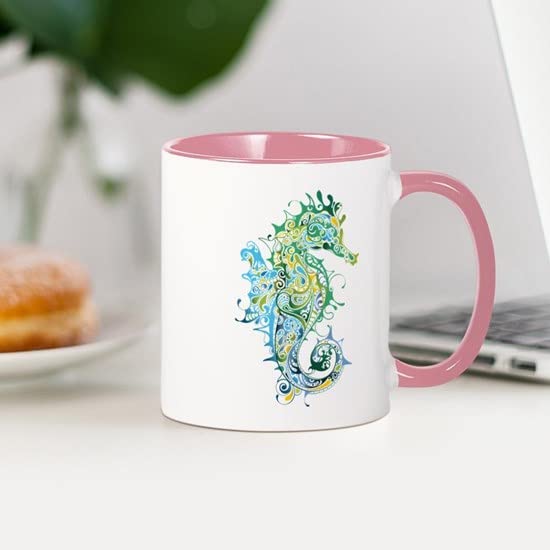 CafePress Paisley Seahorse Mugs Ceramic Coffee Mug, Tea Cup 11 oz