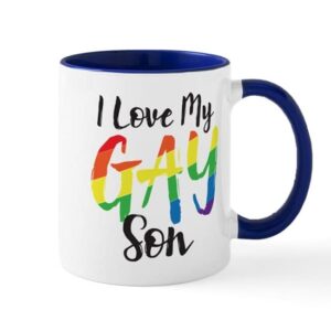 cafepress i love my gay son mug ceramic coffee mug, tea cup 11 oz