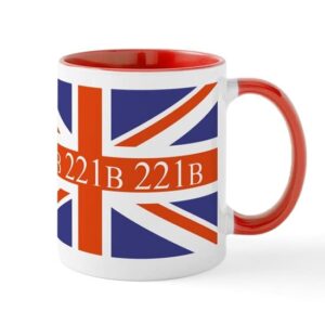 cafepress 221b union jack mugs ceramic coffee mug, tea cup 11 oz