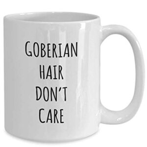 Funny Goberian Hair Don't Care Coffee Mug Tea Cup Mug for Dog Lovers Gag Mug for Men and Women