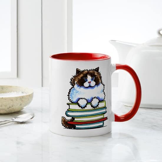 CafePress Ragdoll Cat Books Mugs Ceramic Coffee Mug, Tea Cup 11 oz