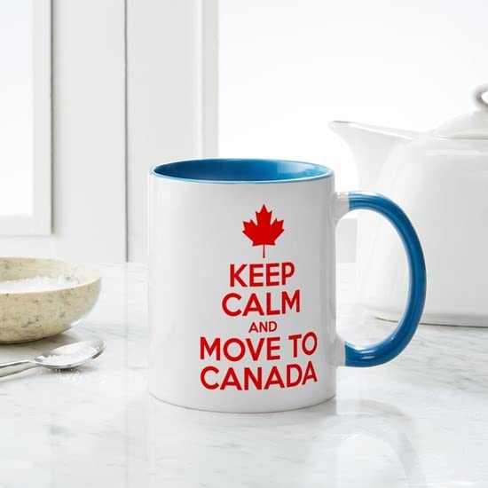 CafePress Keep Calm And Move To Canada Mugs Ceramic Coffee Mug, Tea Cup 11 oz