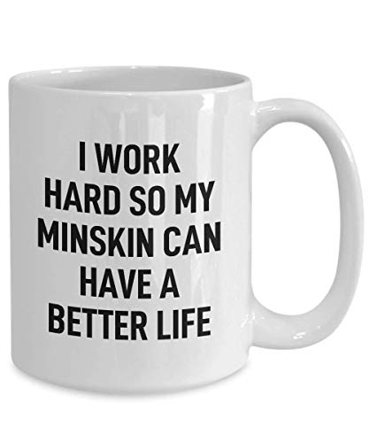 Minskin Coffee Mug Tea Cup Funny Mug for Cat Owner I Work Hard for My Cat Mug for Men and Women