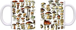 generic funny coffee mug vintage mushroom & fungi chart coffee mug white 11 oz