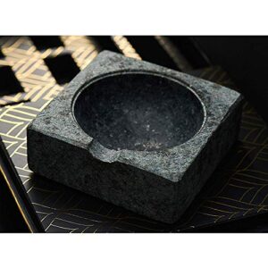 Whiskey Stones Gift Set with Cigar Cutter & Cigar Ashtray - 6 Handcrafted Round Stones, Presentation & Storage Tray - Luxurious Whiskey & Cigar Accessories Gold Foil Gift Box by R.O.C.K.S.