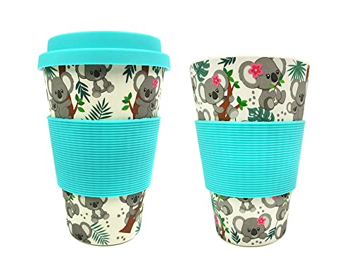 TINYMILLS Koala 14oz Travel Mug Eco-Friendly Reusable Plant Fiber Travel Mug Birthday Gift Stocking Stuffer Teacher Birthday Holiday Gift