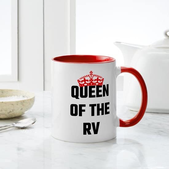 CafePress Queen Of The RV Mugs Ceramic Coffee Mug, Tea Cup 11 oz