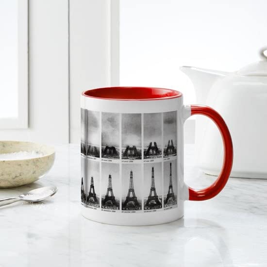 CafePress The Construction Of The Eiffel Tower Mugs Ceramic Coffee Mug, Tea Cup 11 oz