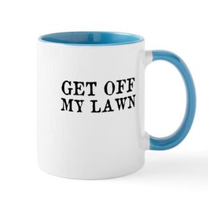 cafepress get off my lawn mugs ceramic coffee mug, tea cup 11 oz