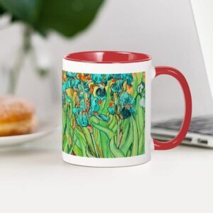 CafePress Van Gogh Teal Irises Mugs Ceramic Coffee Mug, Tea Cup 11 oz